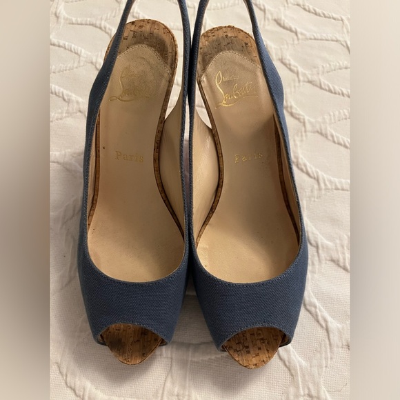 Christian Louboutin | Shoes | Christian Loubitin Dusky Blue Peep Toe ...
